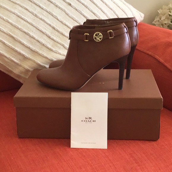 Coach | Shoes | Coach Leather Heel Shoe Booties | Poshmark